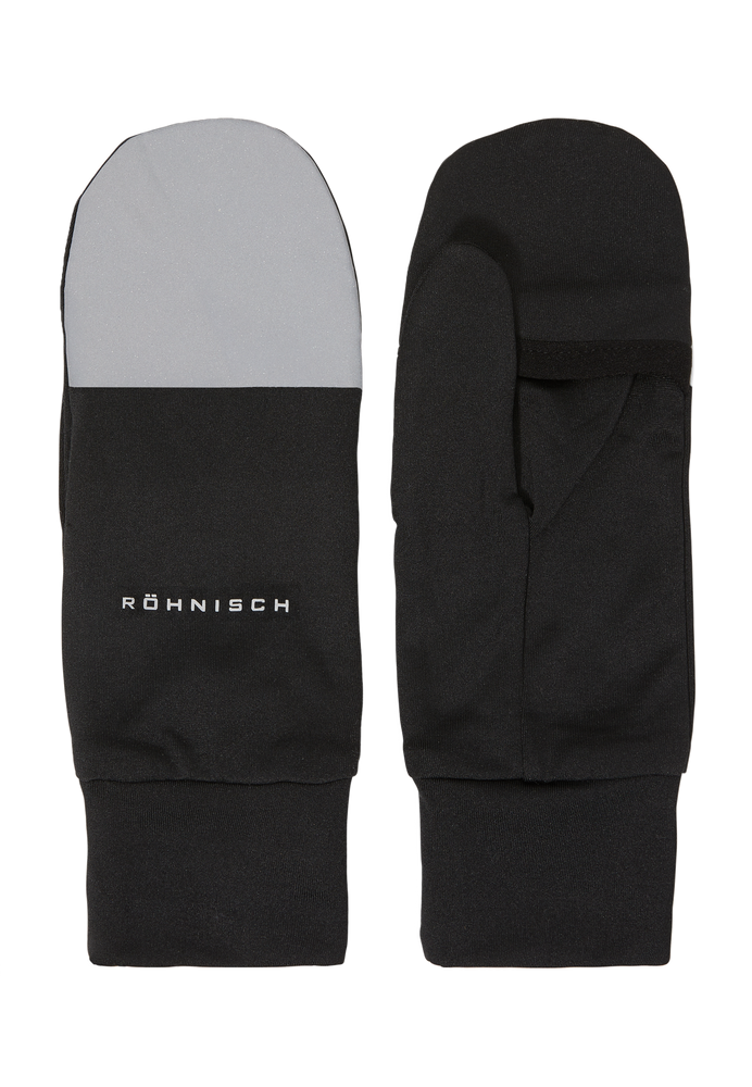 Glow Running Mittens, Black | Röhnisch