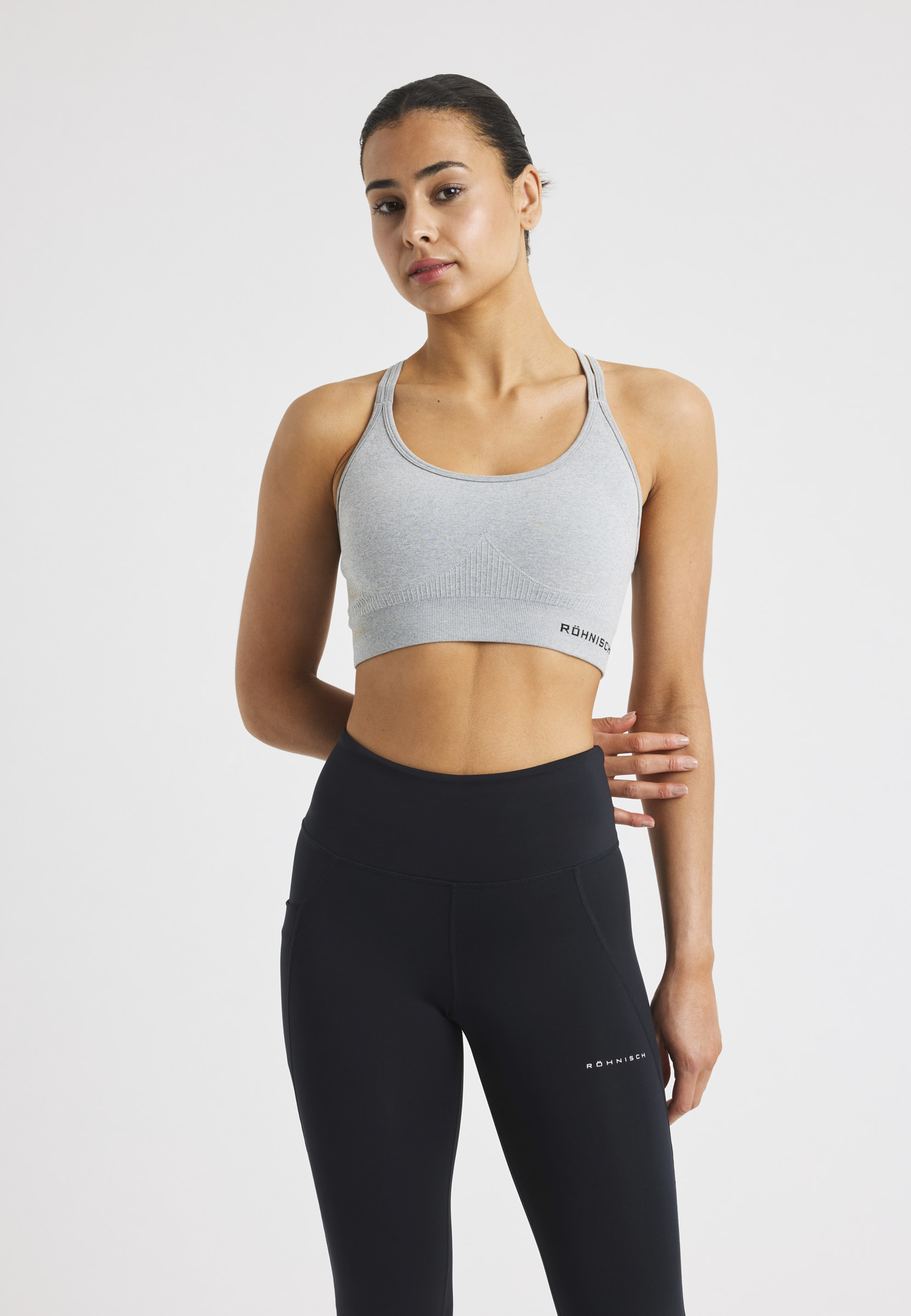 Seamless Flex Sportsbra, Grey Melange | Röhnisch